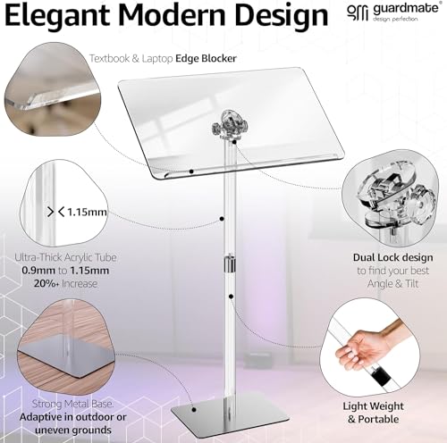 Snapklik.com : Classic Acrylic Podium Lectern Stand Portable Angle ...