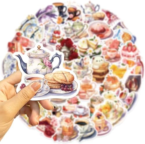 Amazon.com: Tea Stickers Pack 63pcs Calming Nature Cute Decals ...