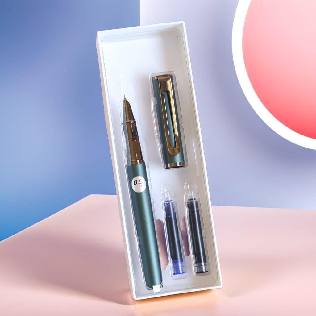 Poohan VINTAGE Luxury Metal Body Fountain Pen Mat Finish Include Ink ...