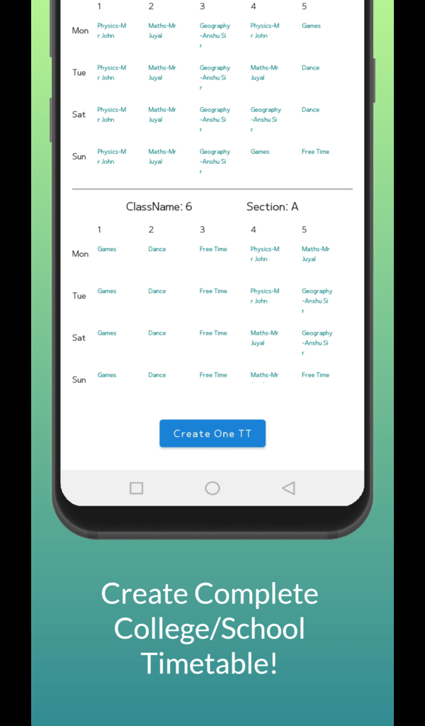 TimeTable-Maker: Make Multiple Classes Time tables at once!!! For ...
