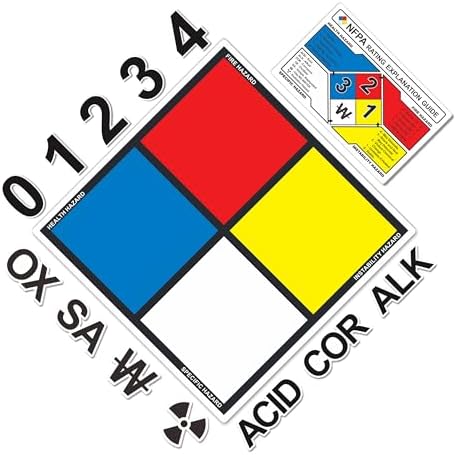 Amazon.com: NFPA Adhesive Label Kit 6 Inch Hazardous Diamond Label ...
