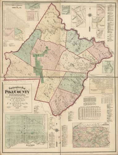 1872 Map Topographical map of Pike County, Pennsylvania : from recent ...