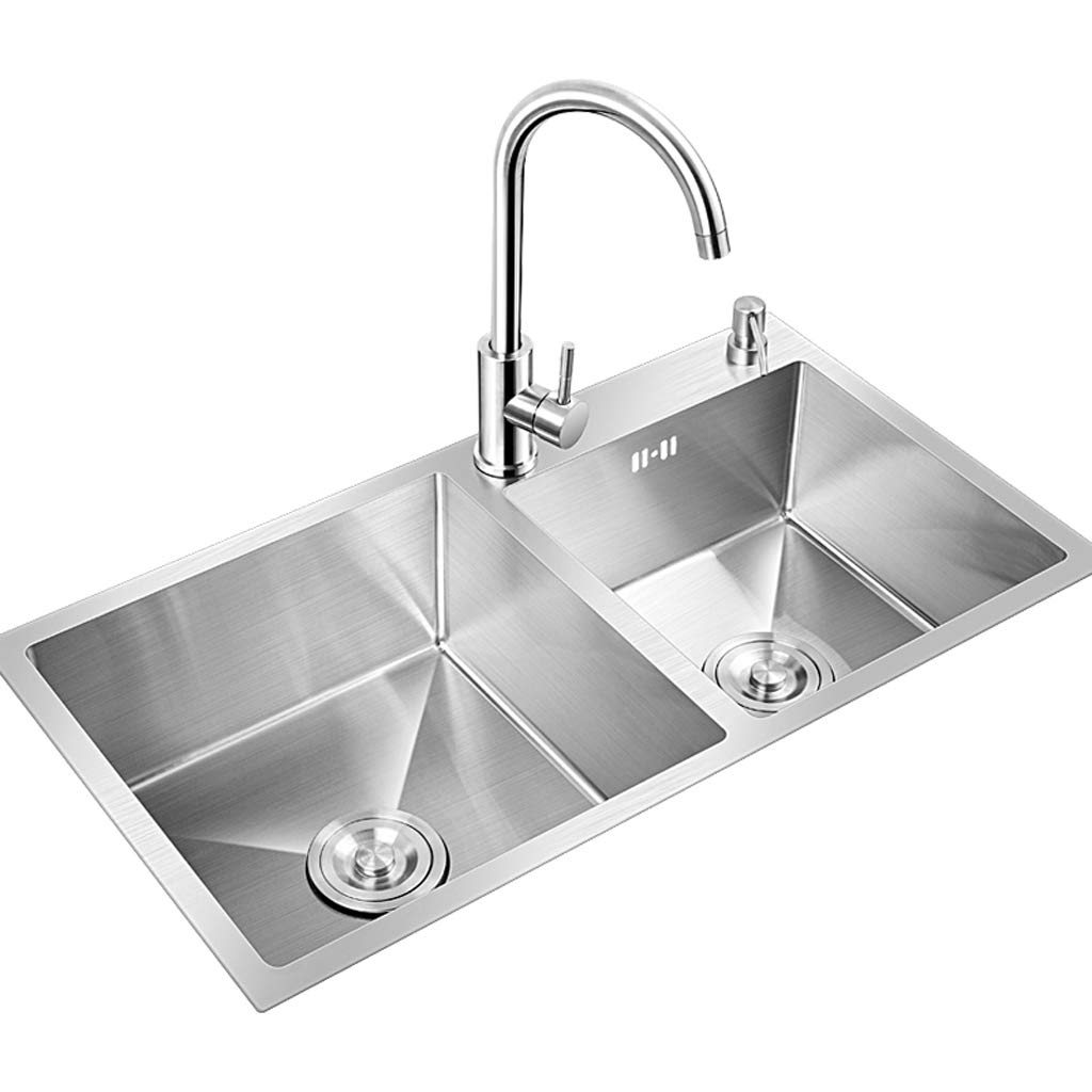Top Mount Double Bowl Kitchen Sink Drop In Stainless Steel | Desertcart ...