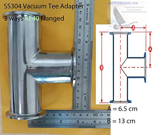 _BMT_ KF40 Tee Vacuum Adapter, All Ends with KF-40(NW40) Flange, Made ...