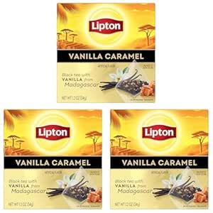 Amazon.com : Lipton Black Tea Vanilla Caramel, Pyramid Tea Bags ...
