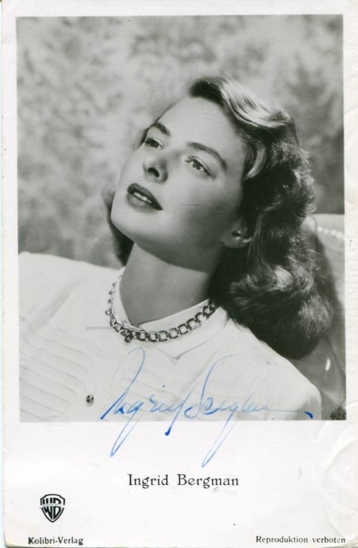Amazon.com: ACTRESS Ingrid Bergman (+) autograph, signed vintage photo ...