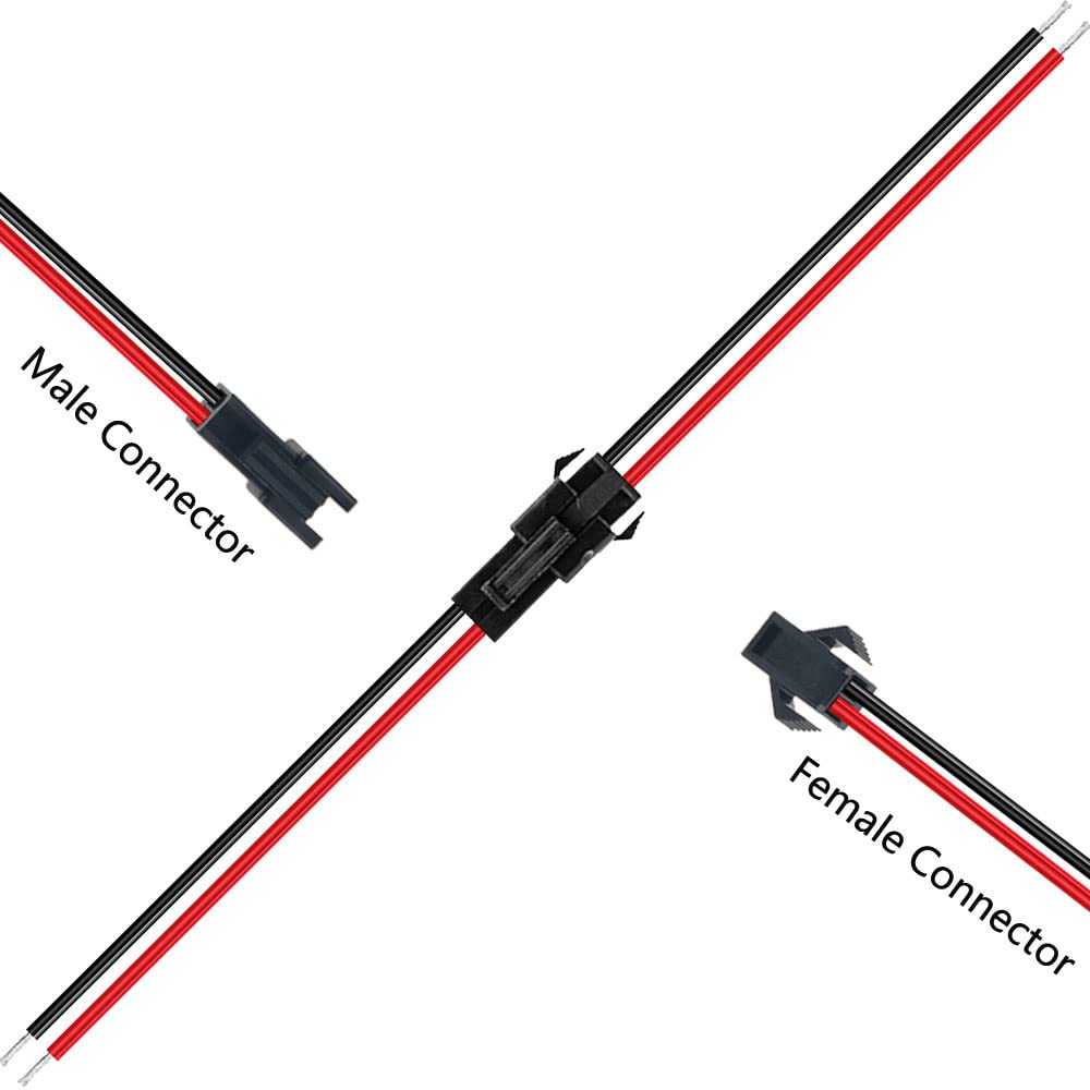 Partscollect Light Strip Connector 30 Pairs JST SM 2-Pin Plug ...