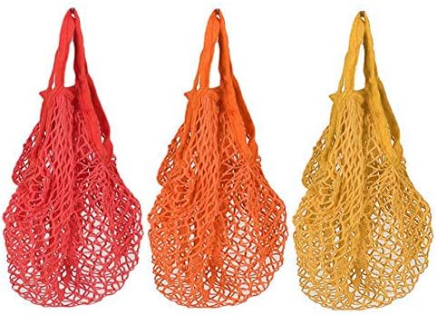 Reusable Net String Shopping Bags,TOTKEN 3 Pack Cotton Mesh Produce ...