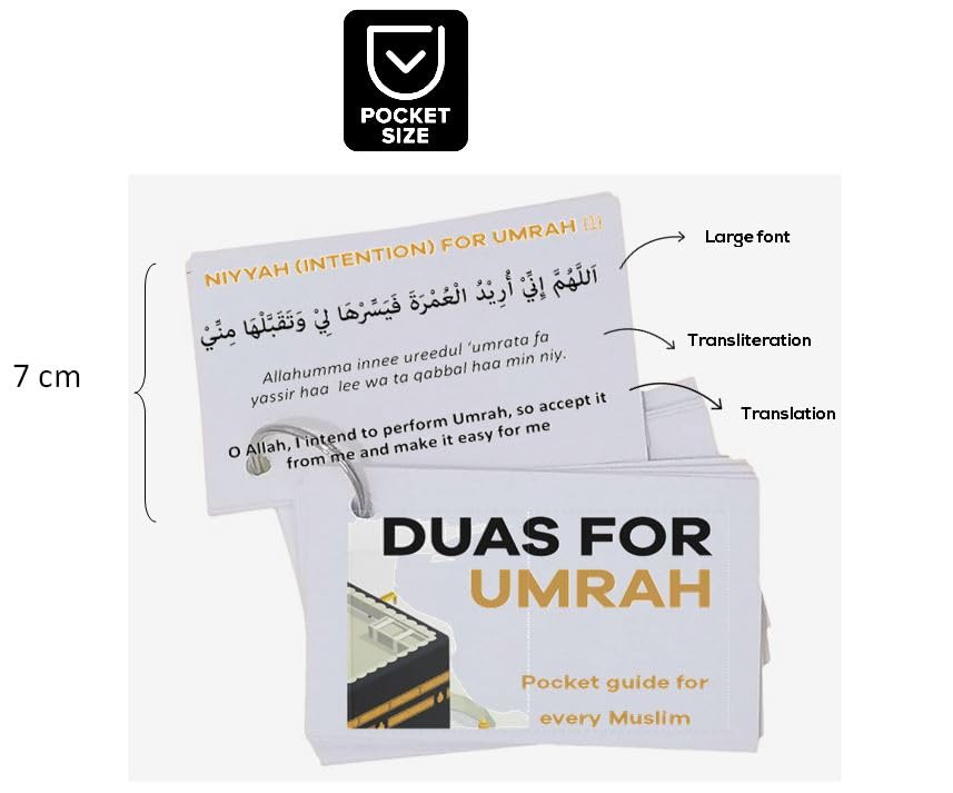 Umrah Flashcard with Dua Prayers for Each Stage of Pilgrimage in Arabic ...
