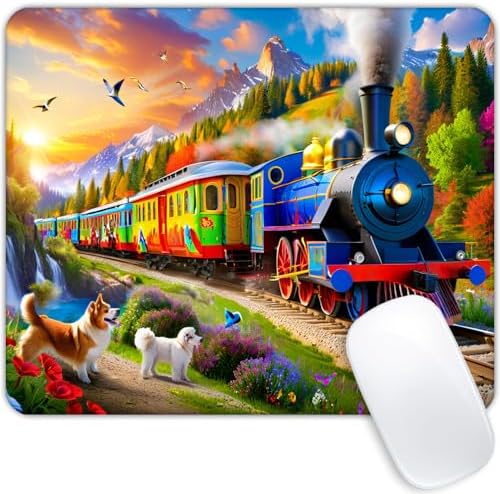 Amazon.com: Train Mouse pad Customized Mousepad Non-Slip Rubber Base ...