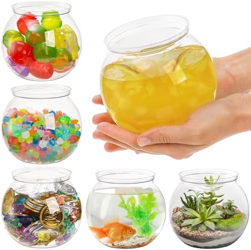 Amazon.com: MIDELONG Mini Plastic Fish Bowl, 27 oz Decorative Fish ...