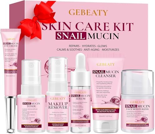 Amazon.com : Skin Care Set,6 Pcs Korean Snail Mucin Essence Anti-aging ...