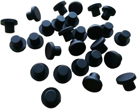 WALNUTS 10pcs Black Round Solid Silicone Rubber Seal Hole Plugs ...
