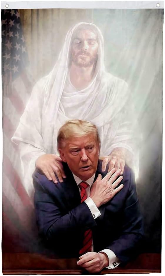 Amazon.com : 2but DONALD TRUMP PRAYING WITH JESUS flag Trump Shooting ...