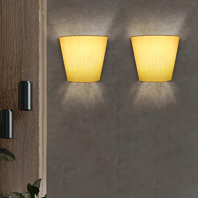 THE LIGHT SHADOW Handcraft Conical Fabric Wall Lamp Shade with Holder ...