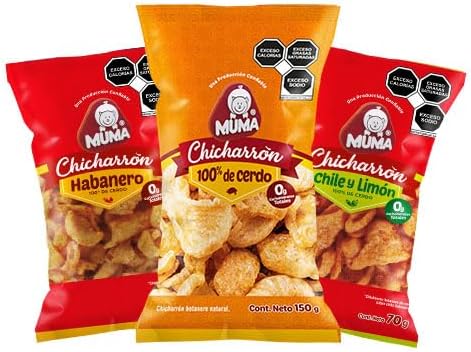 Chicharrón durito - 3 pack - Sabor natural, habanero y chile con limón ...