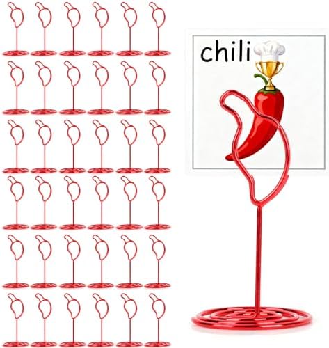 Amazon.com: 36pcs Chili Cookoff Place Cards Holder, Metal Table Number ...