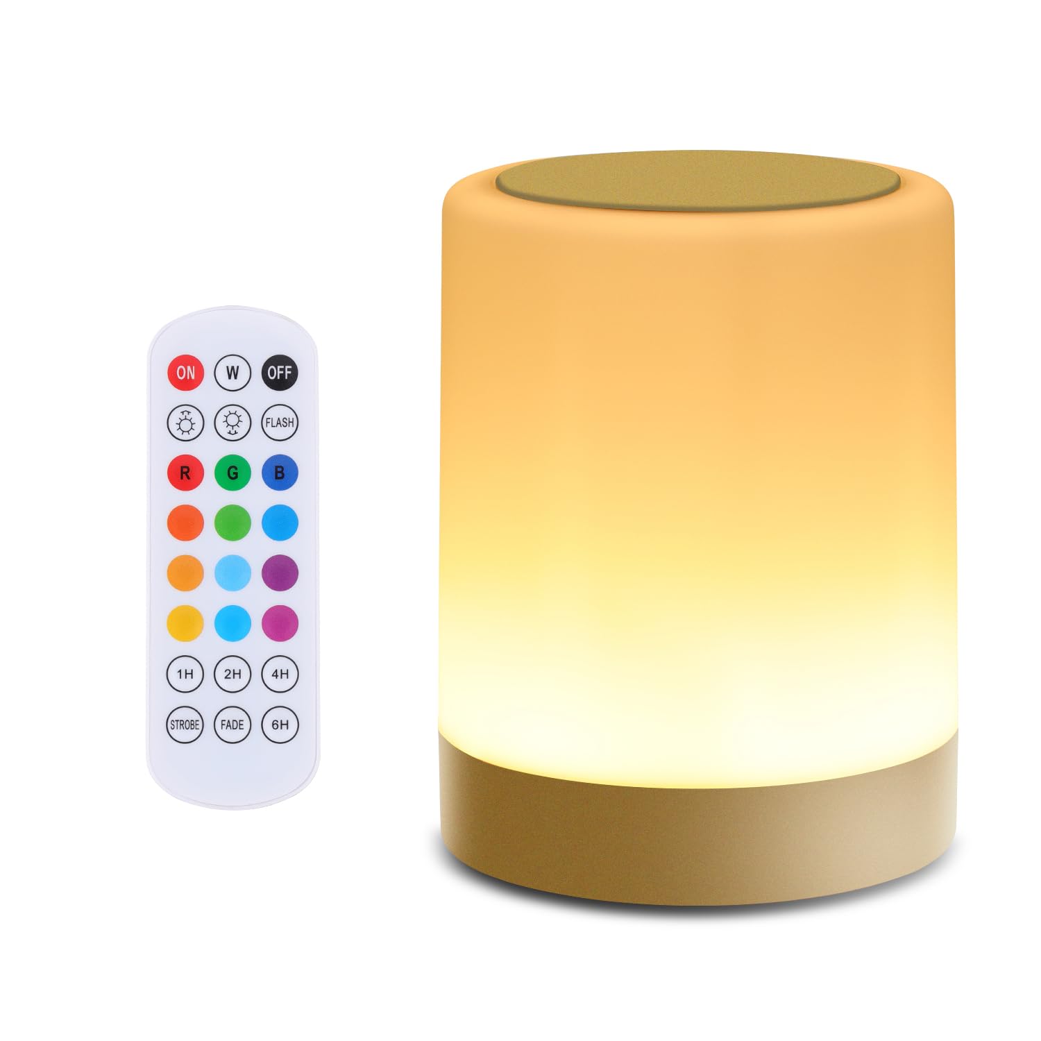 OORUN Touch Bedside Table Lamp,13 RGB Colors & 5 Brightness, USB ...