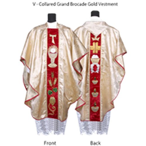 Buy Kanya Krafts - Catholic Priest Chasuble/Vestment Collared Gold ...