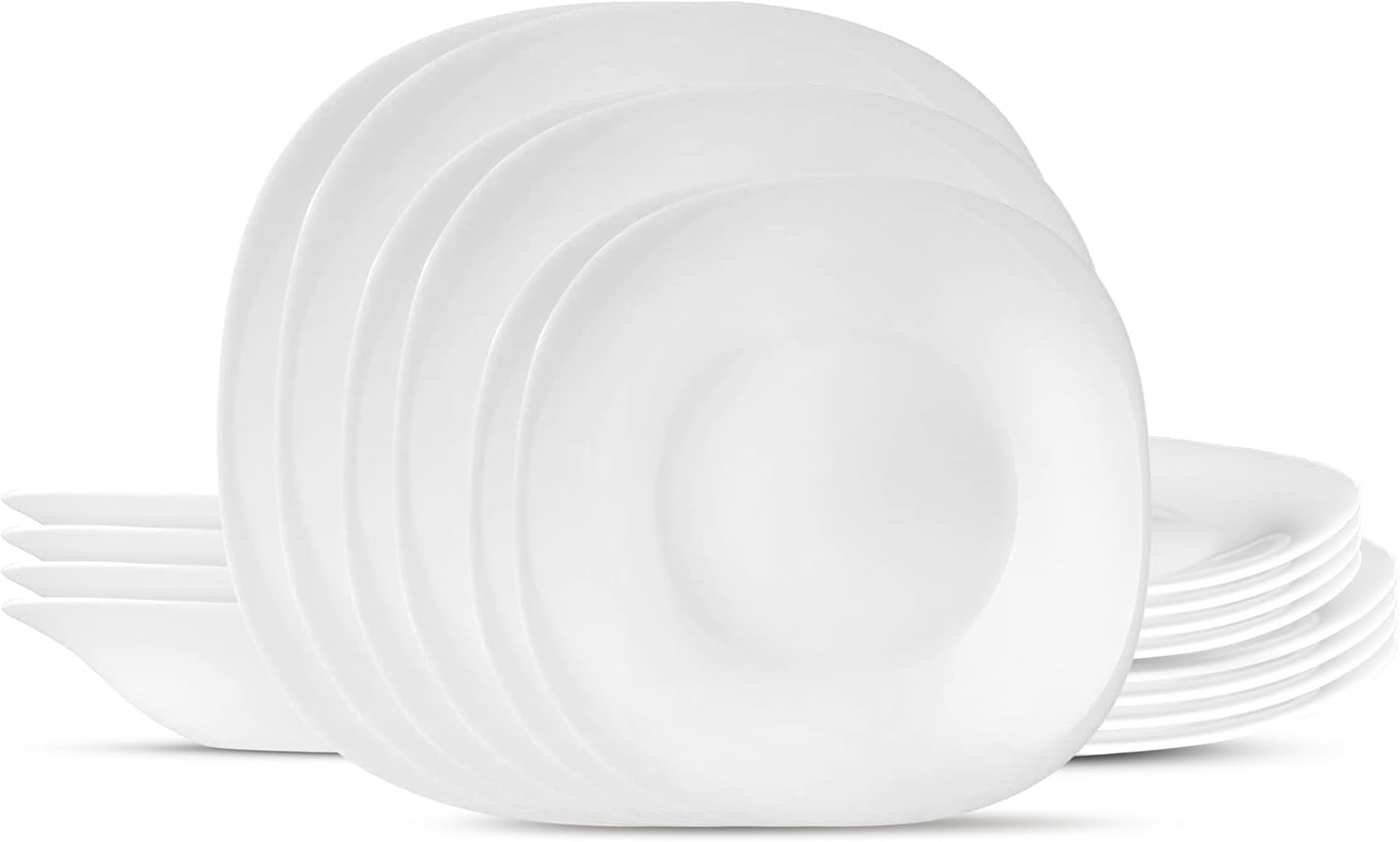 Amazon.com | Bormioli Rocco Parma 18 piece Dinnerware Set, Tempered ...