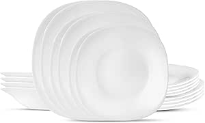 Amazon.com | Bormioli Rocco Parma 18 piece Dinnerware Set, Tempered ...