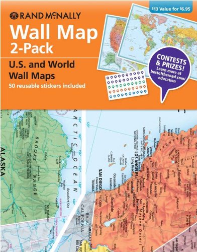 Wall Map 2-Pack W/Stickers: Rand McNally: 9780528006654: Amazon.com: Books