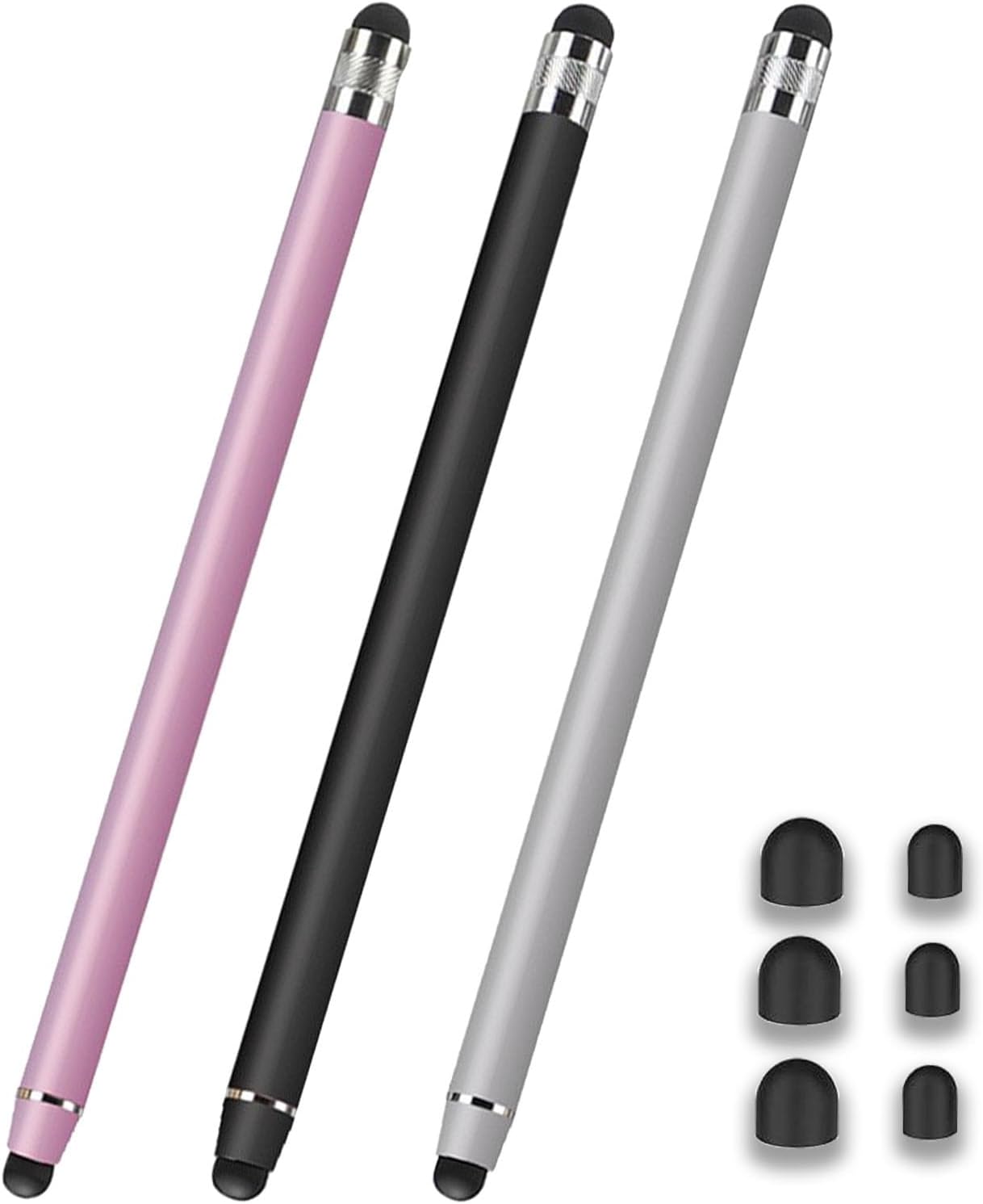 Stylus Pens for Touch Screens, 3 in 1 Stylus Pen with 8 Rubber Tips and ...