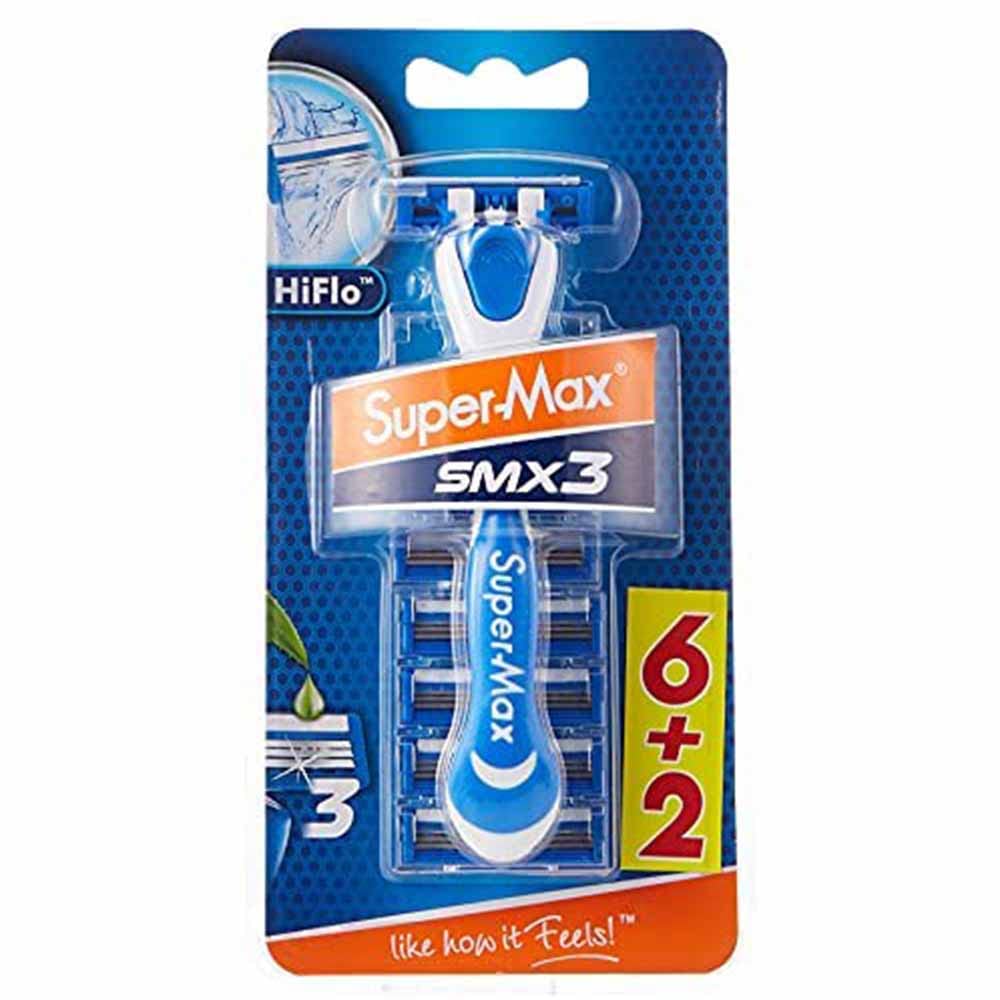 Supermax Smx3 Razor Triple Blade Shaving System 8 Cartridges ...
