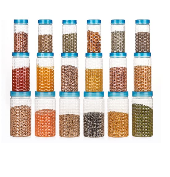 OM ENTERPRISE Crystal Design Premium Plastic Jar Kitchen Storage ...