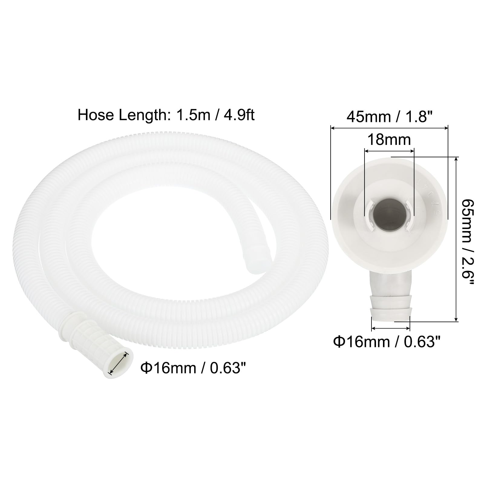 PATIKIL 4.9ft Air Conditioner Drain Kit, Universal AC Drain Hose ...