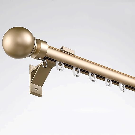 Amazon.com: Single Roman Rail Silent wall Mounted Track Curtain Track ...