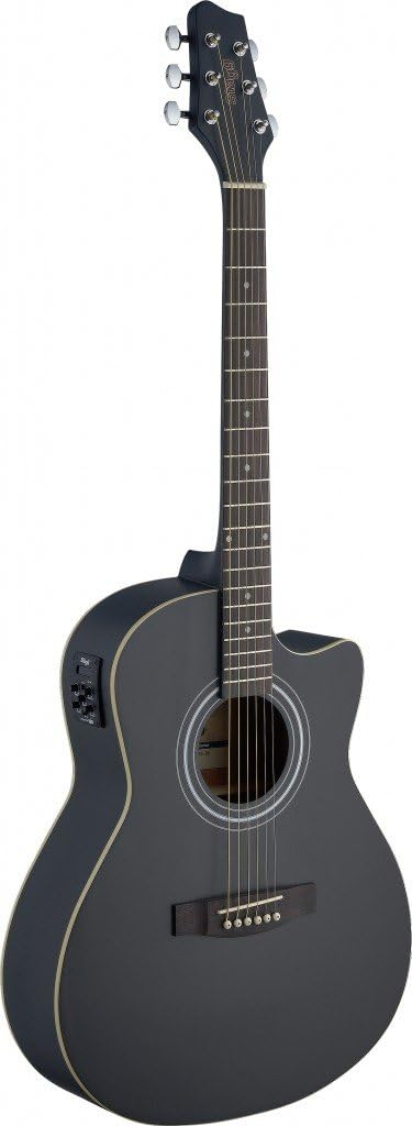 Amazon.com: Starion 6 String ST-SA30ACE-BK Auditorium Cutaway Acoustic ...