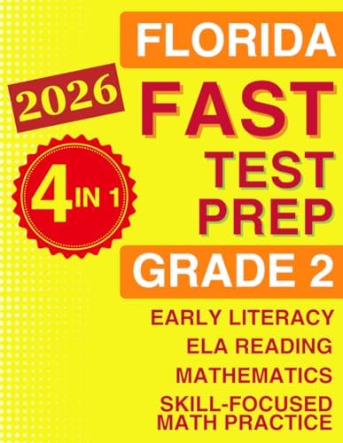 Florida FAST Grade 2 Test Prep: Complete 4-in-1 Workbook for Literacy ...