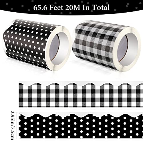 Buy 65.6 Feet Black and White Bulletin Board Borders, Plaid Bulletin ...