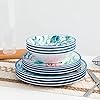 Amazon.com | LEHAHA 12-Piece Melamine Beach Dinnerware Set, Coastal ...