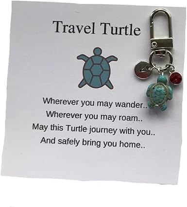 Amazon.com: Turtle Keychain Personalized Travel Turtle Key Chains with ...