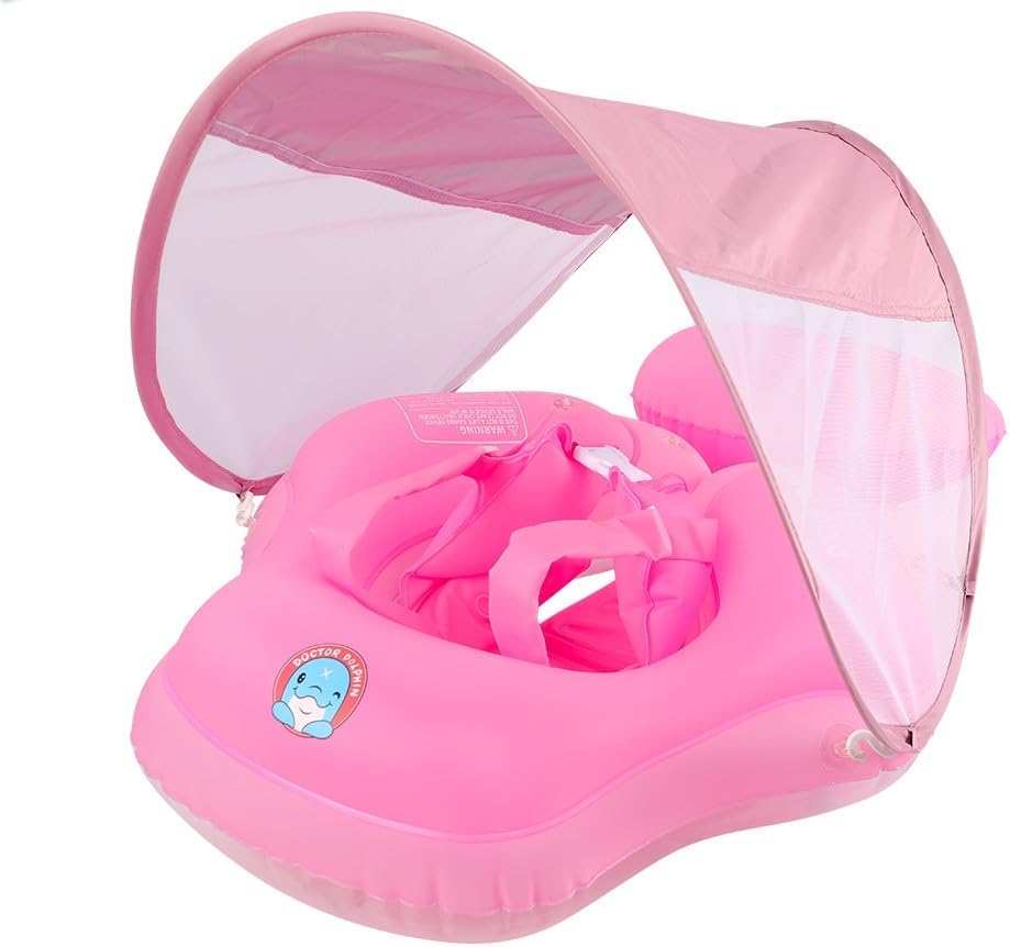 DOCTOR DOLPHIN Baby Pool Float with Buoy Tail Anti-Backflip Air Bag ...
