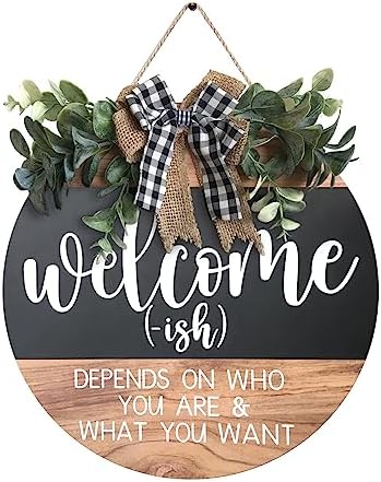 Amazon.com: Welcome Door Sign Rustic Home Decor for Front Door Porch ...