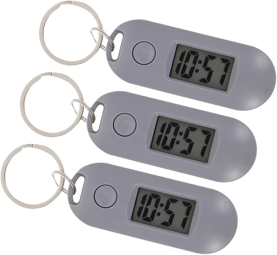 3pcs Portable Keychain Digital Watches Silent Hanging Watches for ...