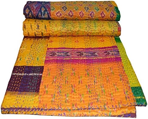 Amazon.com: YUVANCRAFTS Indian Handmade Silk Patola Patchwork Kantha ...