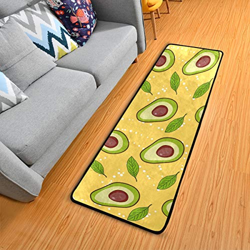 Avocado Orange Kitchen Rugs Non-Slip Soft Doormats Bath Carpet Floor ...