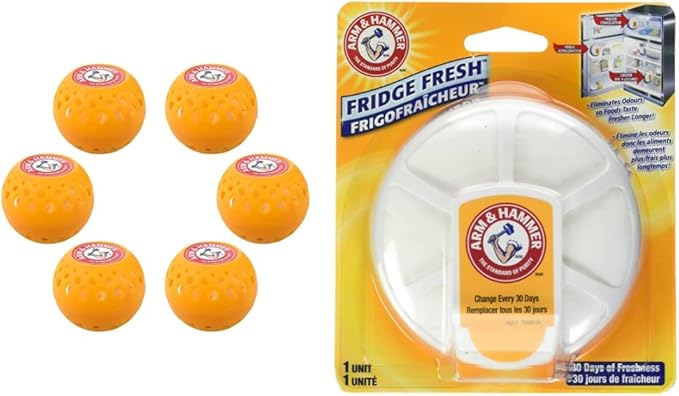 Arm & Hammer Odor Busterz Balls (6 Pack) + Fridge Fresh Baking Soda ...