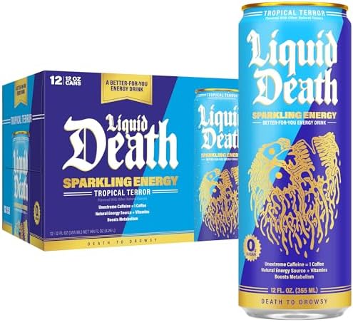 Amazon.com : Liquid Death Sparkling Energy - Tropical Terror (Classic ...