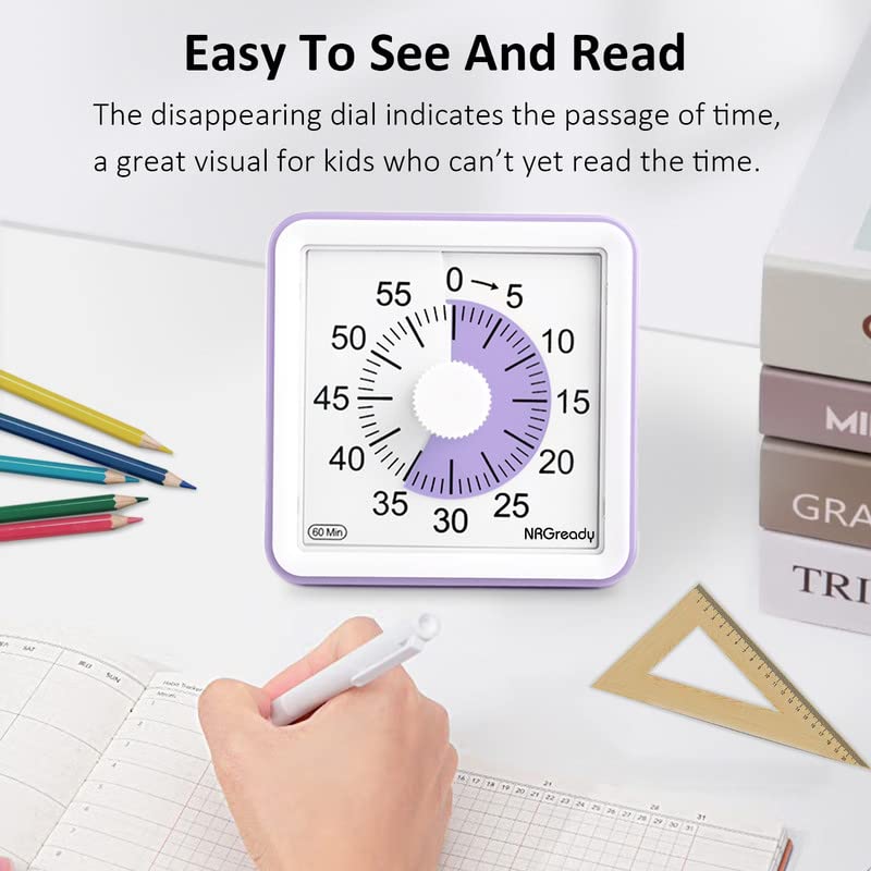Snapklik.com : Visual Timer For Kids And Adults, 60-Minute Countdown Timer