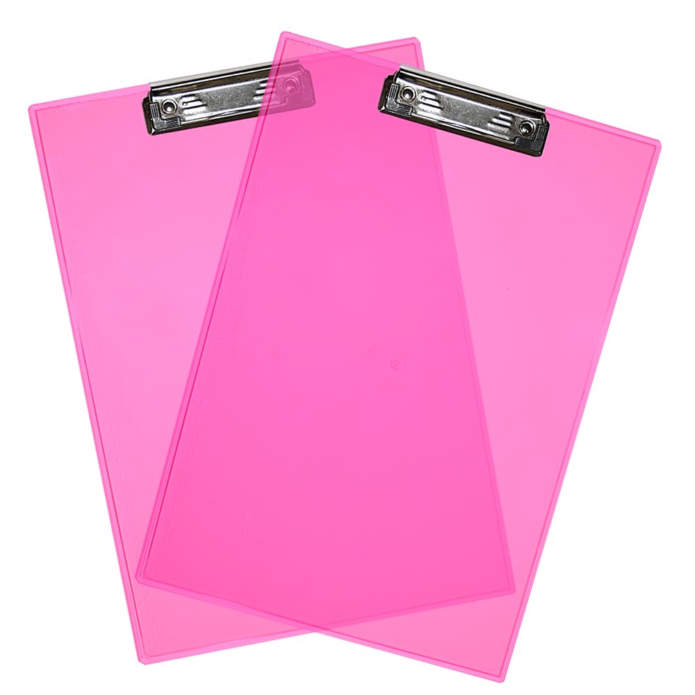 Festiko Fluorescent Pink Exam Board With Clip, Neon Pink Exam Pads For ...
