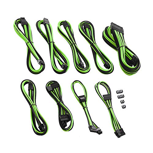 CableMod PRO ModMesh Cable Extension Kit - Black/Light Green | Amazon ...