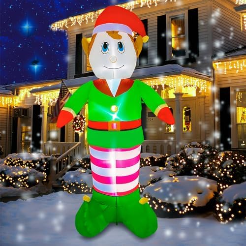 Amazon.com: LED Inflatable Elf 8 Feet Tall : Patio, Lawn & Garden