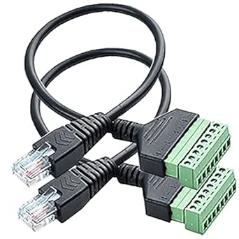 tunghey 2Pack RJ45 Male to 8 Pins Screw Terminal Block Adapter for Cat7 ...