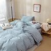 Amazon.com: BuLuTu Blue Check Duvet Cover Set Twin Cotton Soft ...