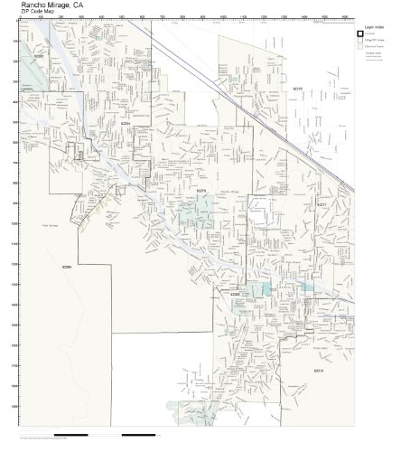 ZIP Code Wall Map of Rancho Mirage, CA ZIP Code Map Laminated: Amazon ...